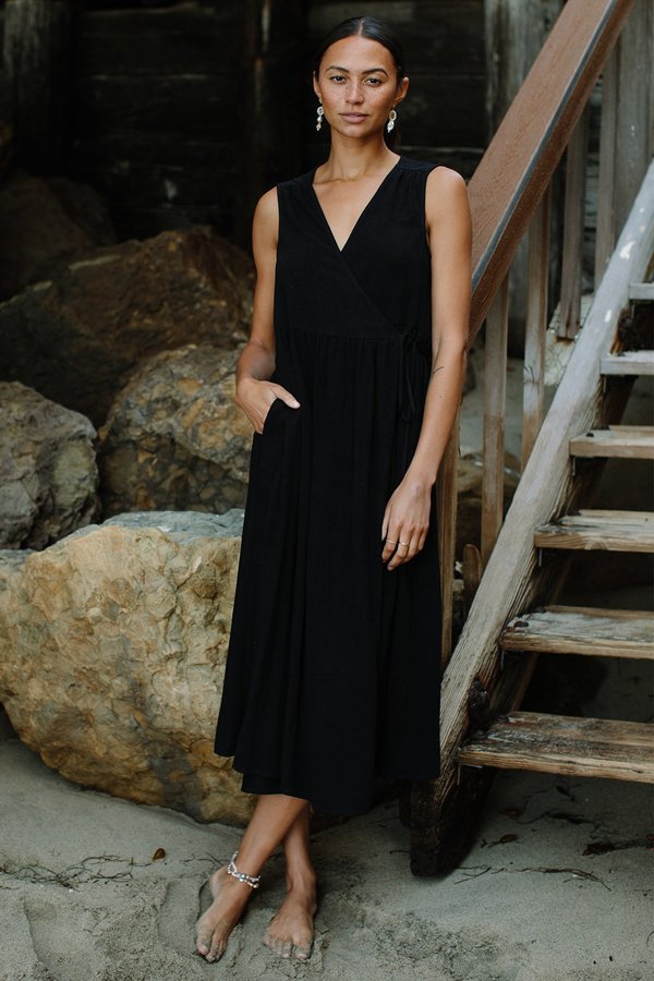 Rachel Pally Linen Paige Dress - black | Garmentory