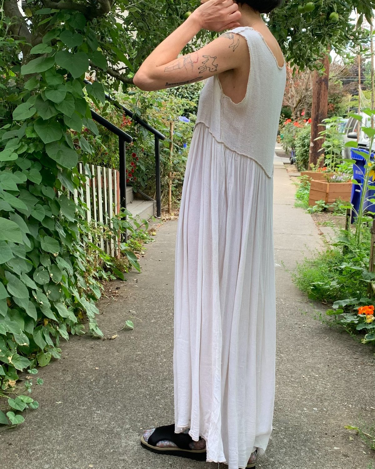 Vintage Flowy Gauze Dress - Natural | Garmentory