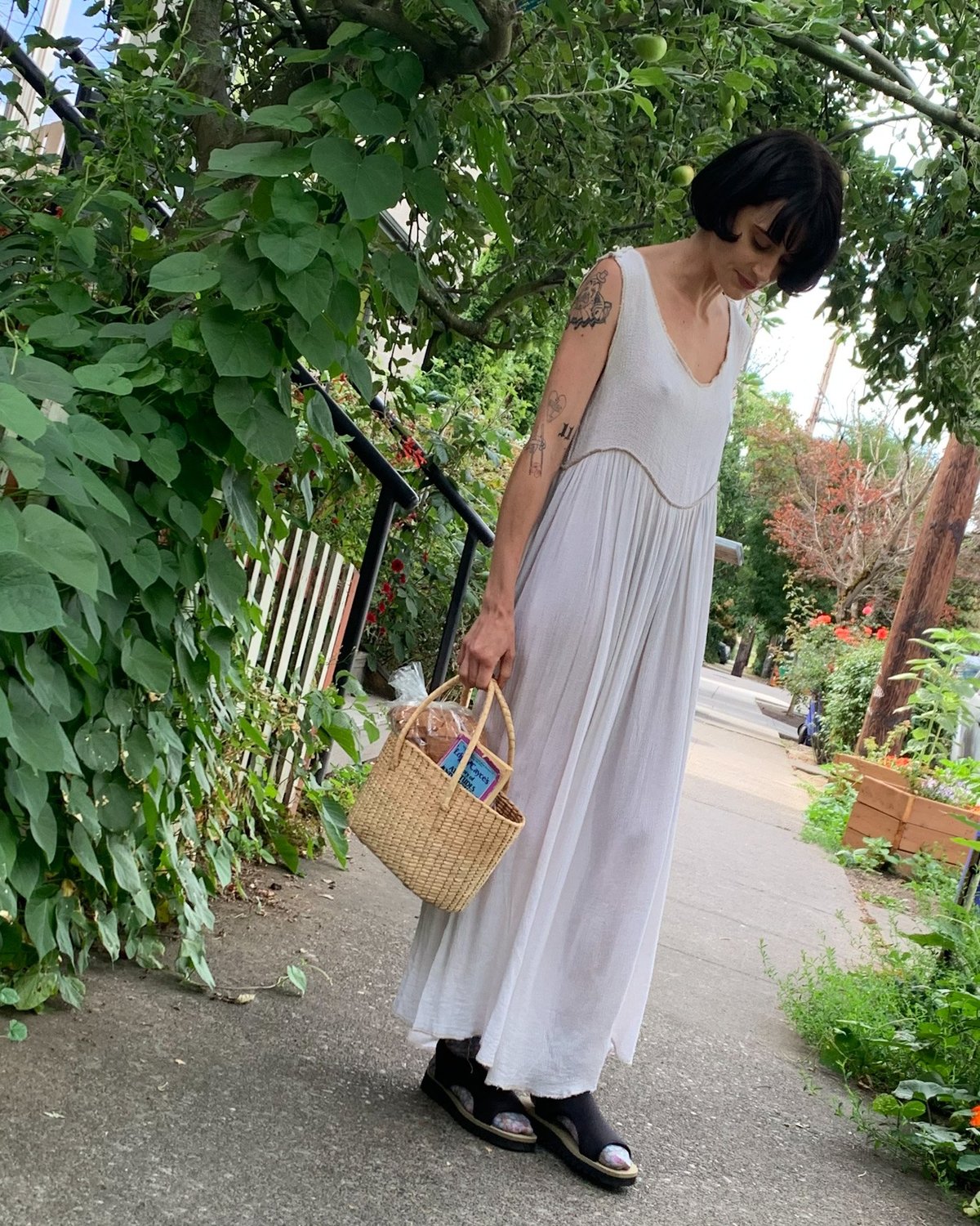 Vintage Flowy Gauze Dress - Natural | Garmentory