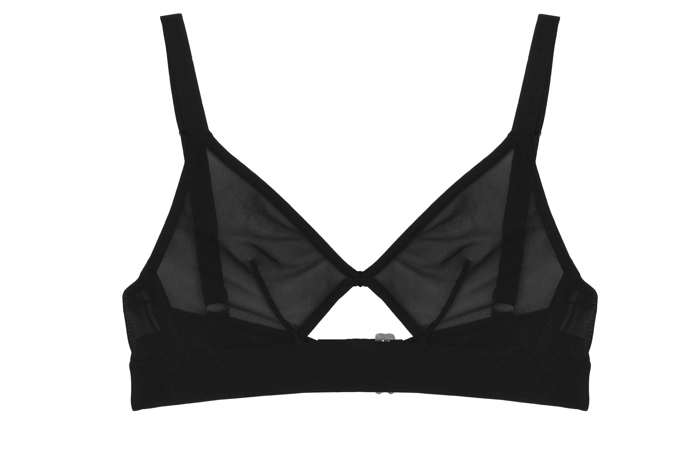 NUDE LABEL Cutout Bra - Sheer Black | Garmentory