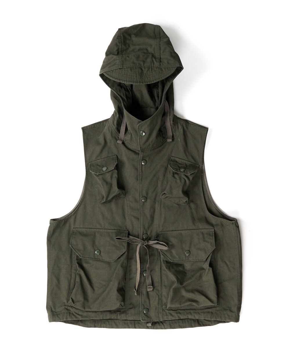Engineered Garments Field Vest - Olive Heavyweight Cotton Ripstop ...