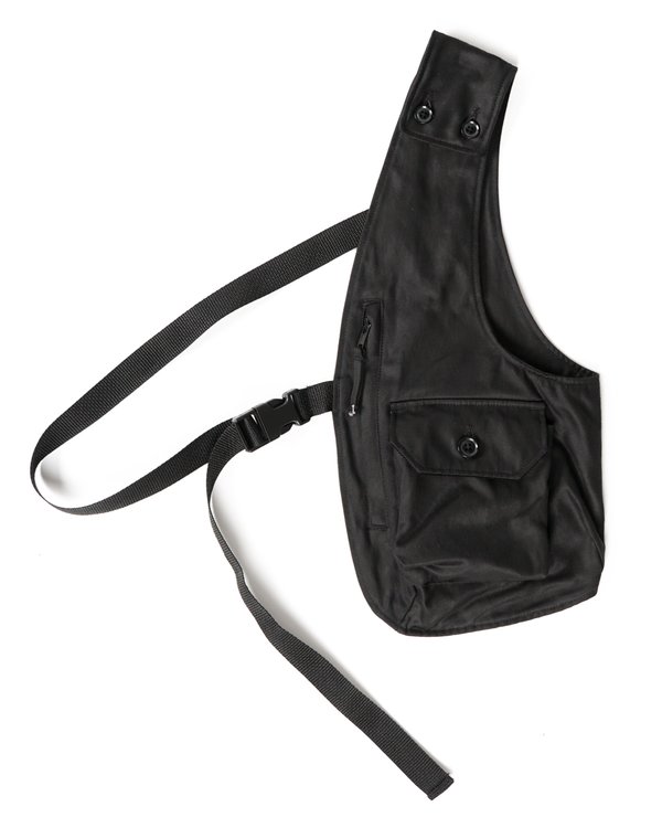 Engineered Garments Coated Twill Shoulder Vest - Black | Garmentory