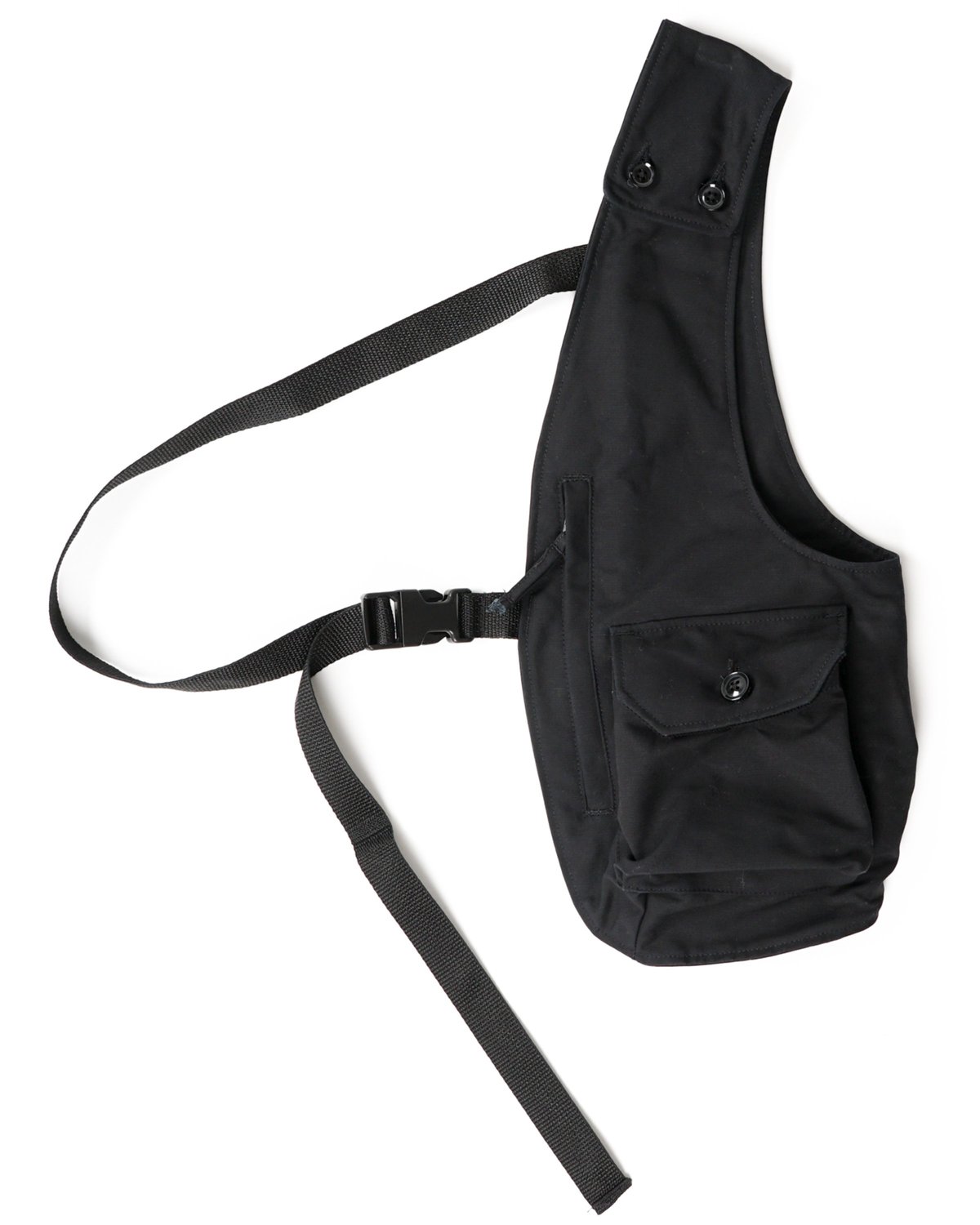 Engineered Garments Cotton Double Cloth Shoulder Vest - Black | Garmentory