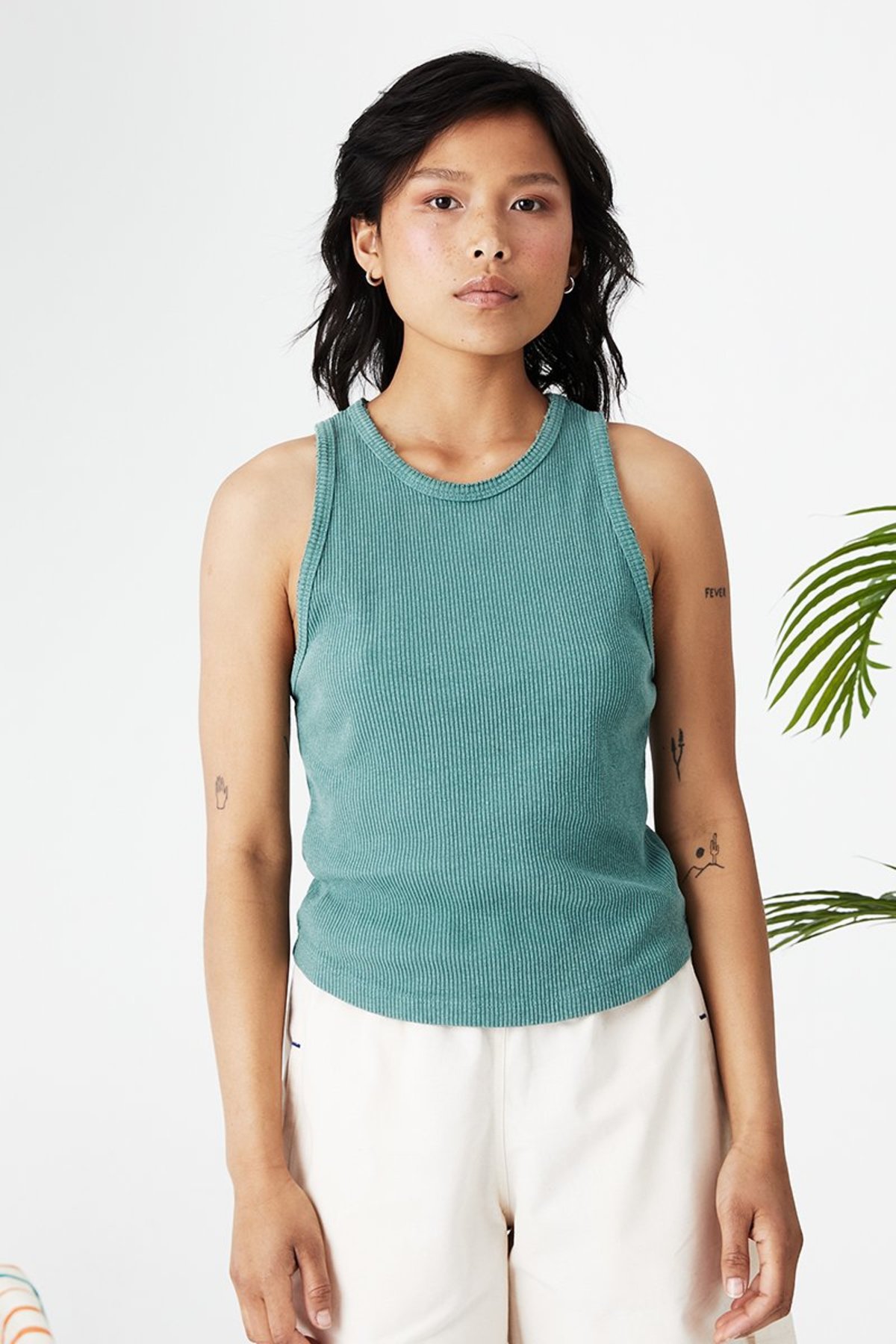 back beat rags Hemp Sport Rib Tank - Foliage | Garmentory