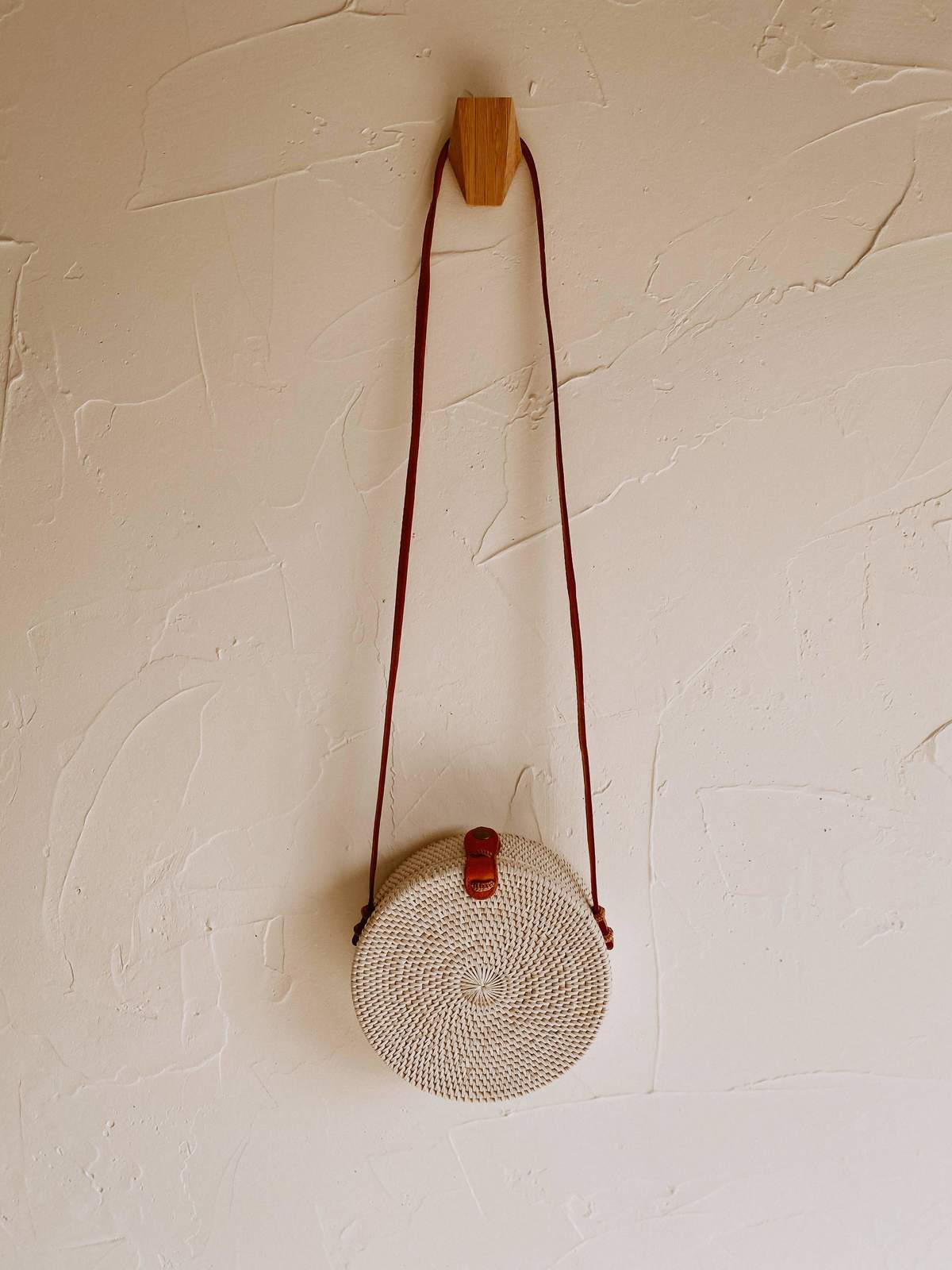 Village Thrive Round Rattan Purse - White | Garmentory