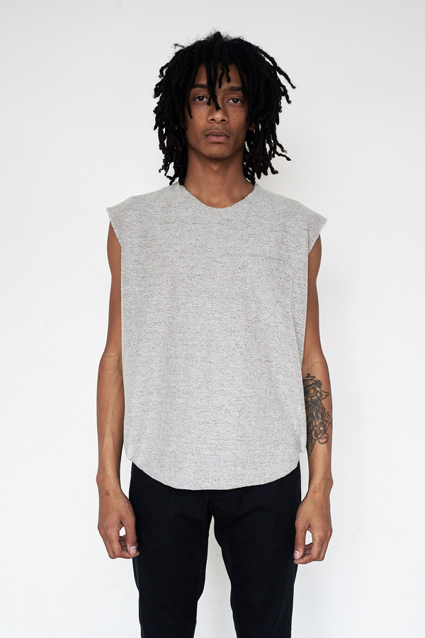 Assembly New York Cotton Reverse Terry Muscle Tee - Grey | Garmentory