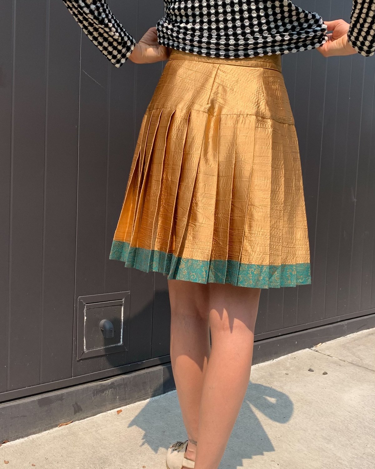 Vintage Jeanne Marc Pleated Skirt - gold | Garmentory