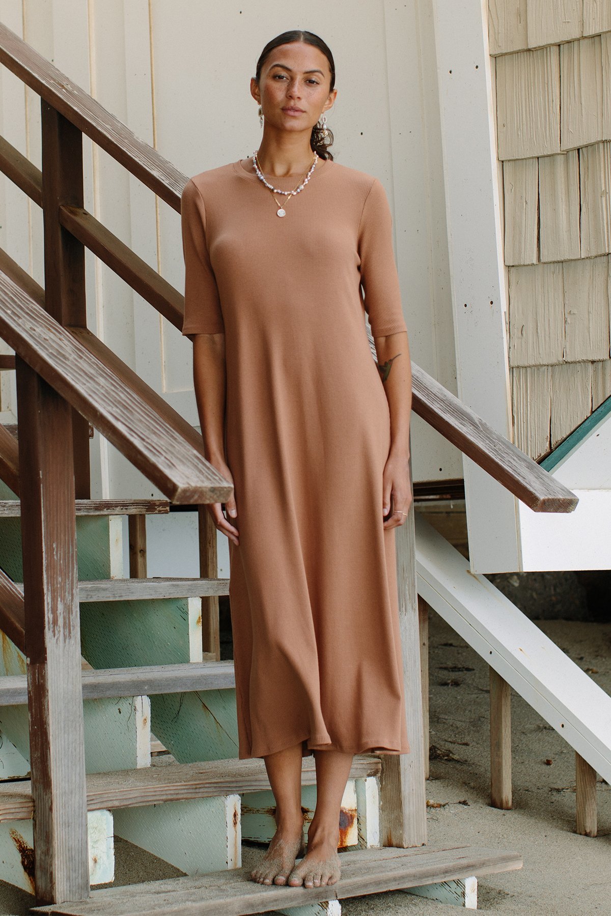 Rachel Pally Hemp Rib Betsy Dress - Acorn | Garmentory