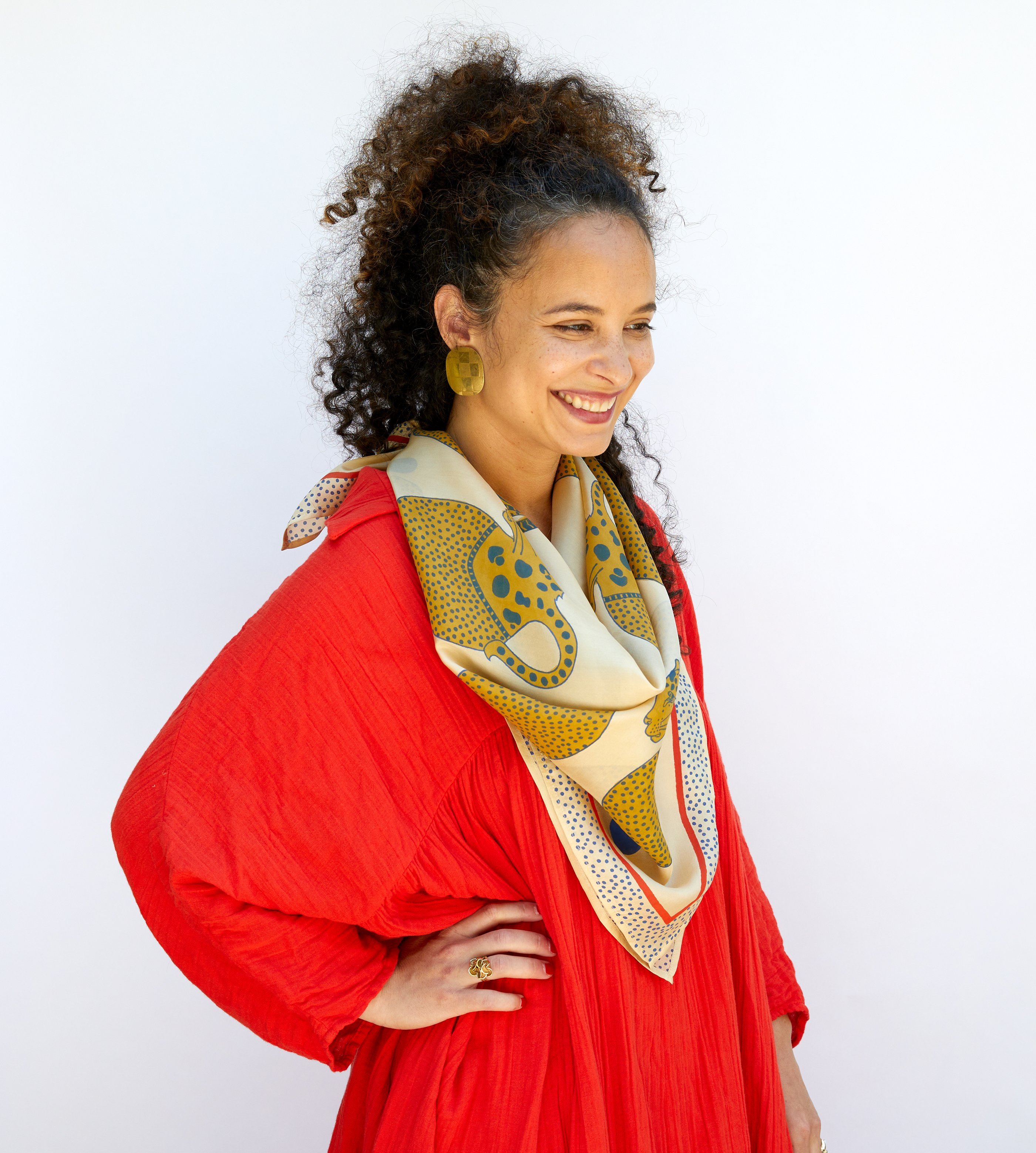 Block Shop Textiles Vessels Silk Scarf - cream | Garmentory