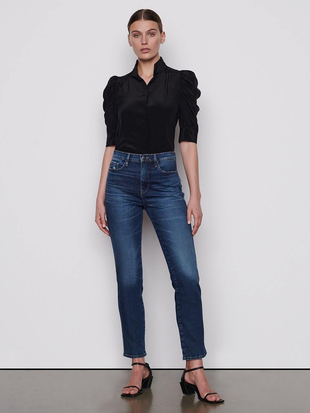 FRAME Denim Gillian Top - Noir | Garmentory
