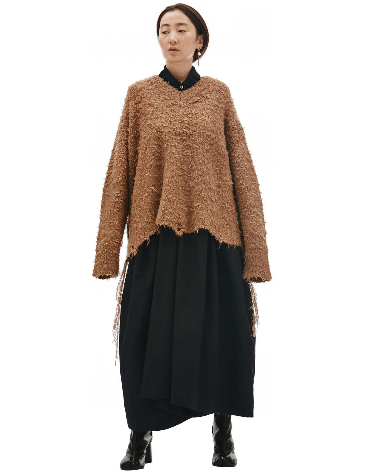 Doublet Ripped Camel Wool Sweater - Beige | Garmentory