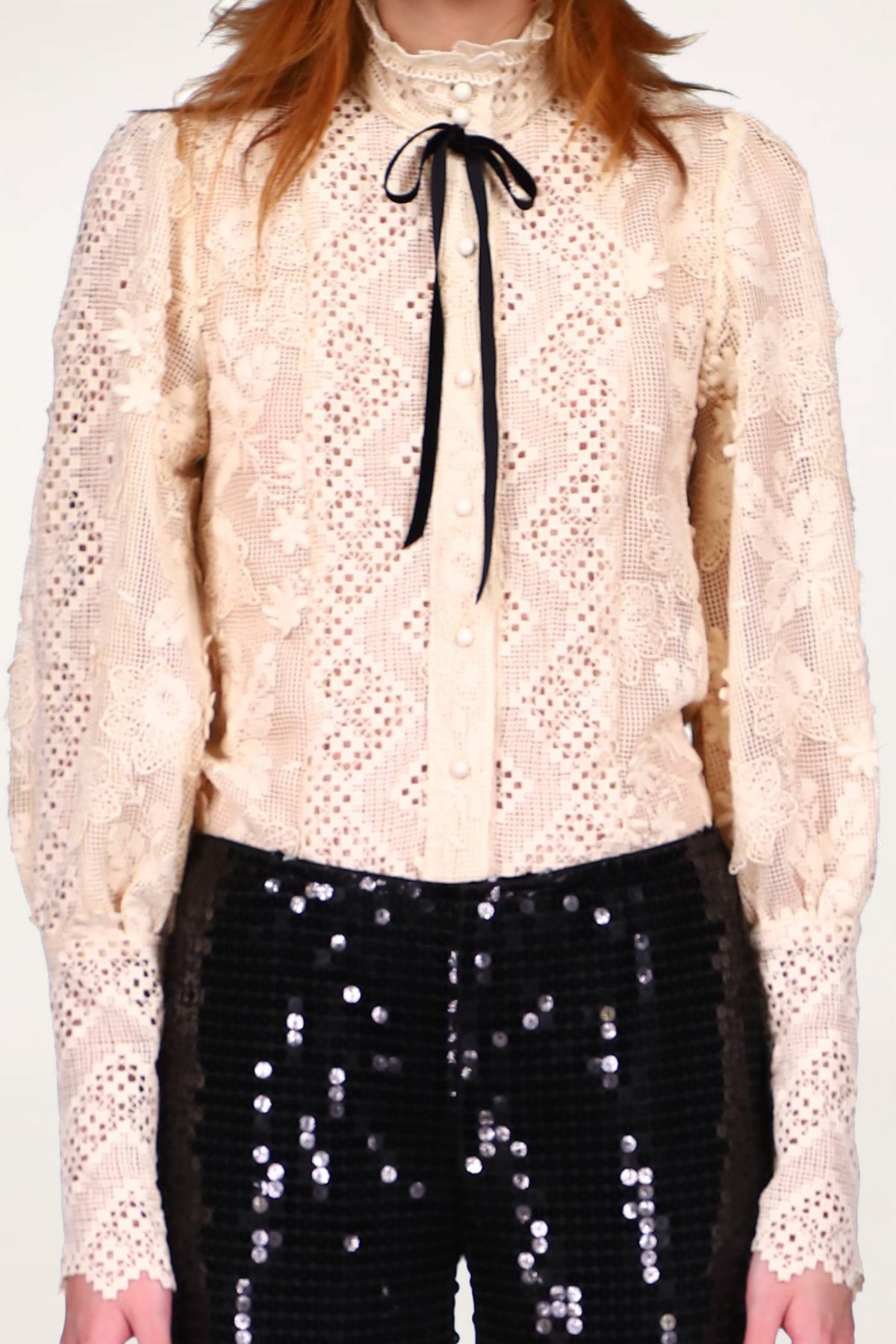 Anna Sui Rose Trellis Lace Top - IVORY | Garmentory