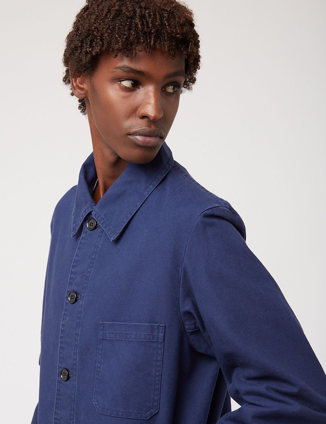 Vetra Cotton Drill French Workwear Jacket - Blue Dungaree Wash | Garmentory