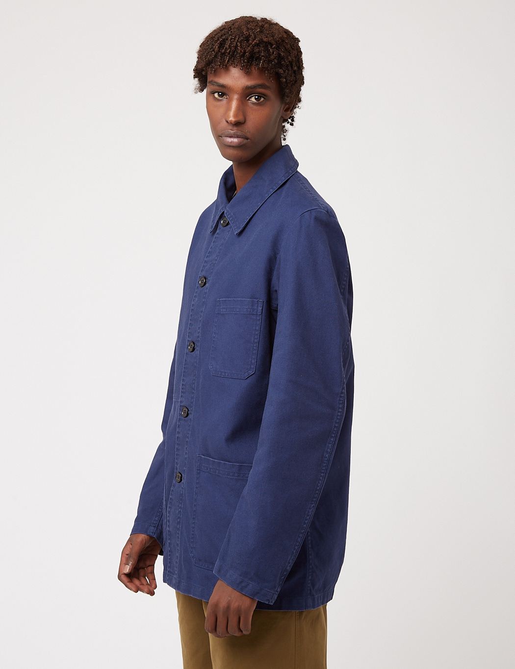 Vetra Cotton Drill French Workwear Jacket - Blue Dungaree Wash | Garmentory