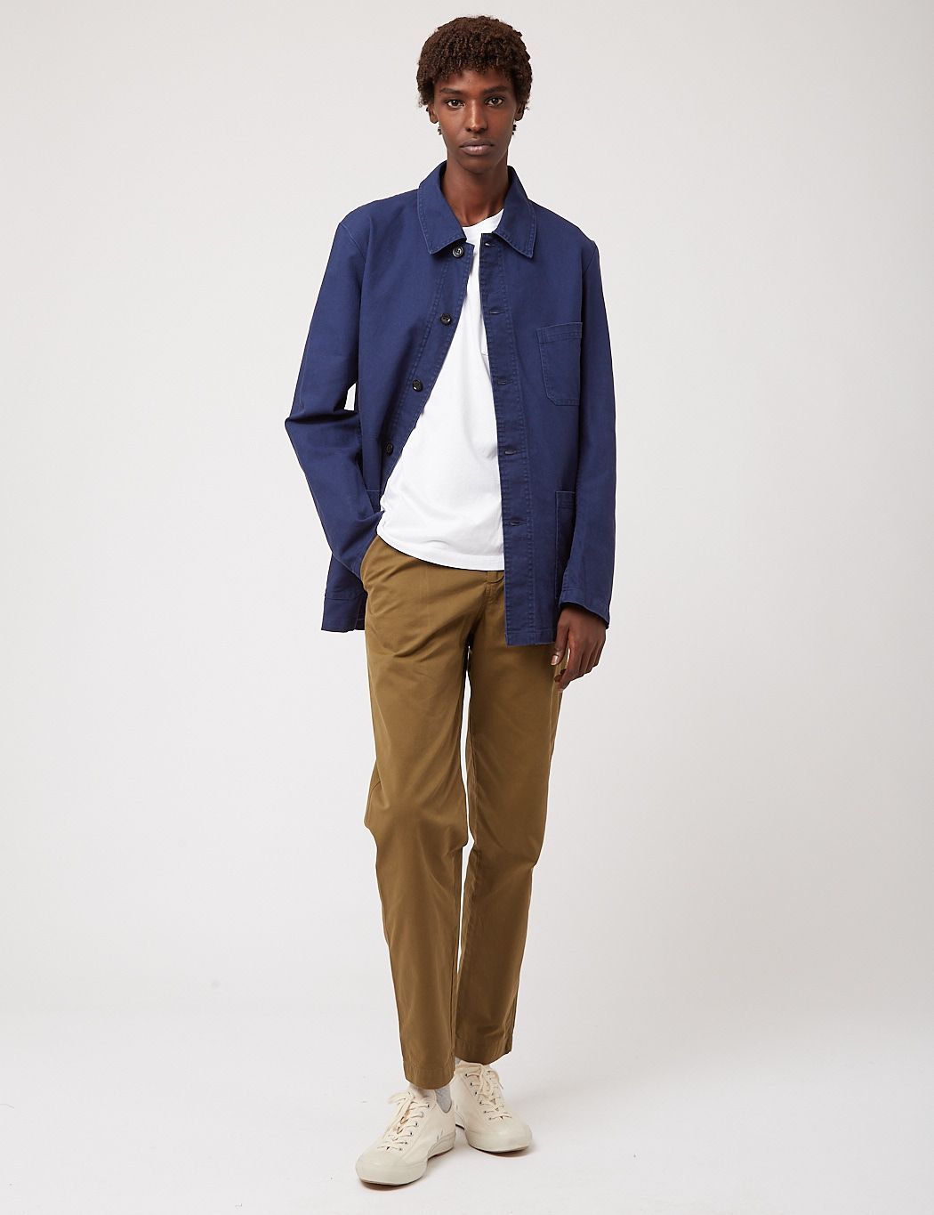 Vetra Cotton Drill French Workwear Jacket - Blue Dungaree Wash | Garmentory