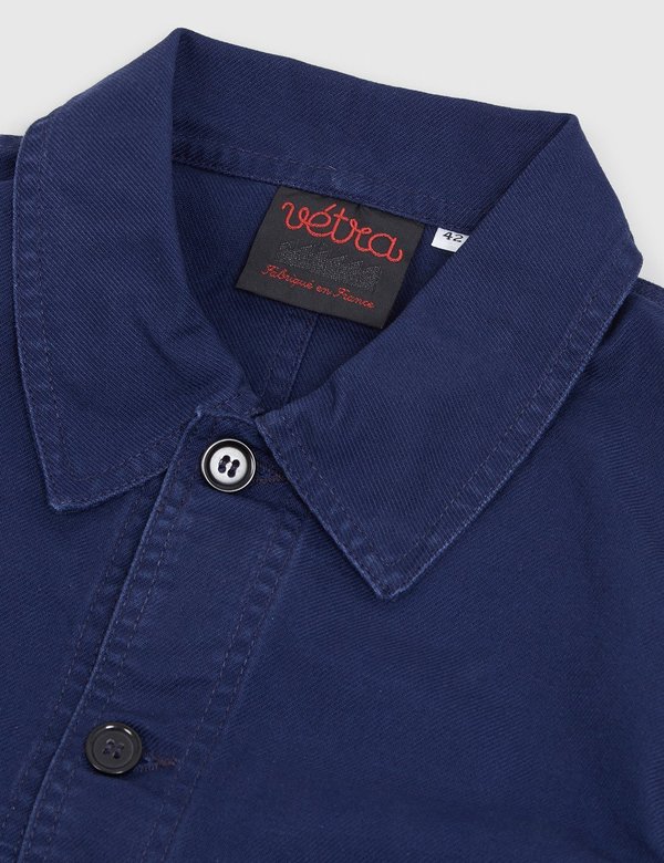 Vetra Cotton Drill French Workwear Jacket - Blue Dungaree Wash | Garmentory