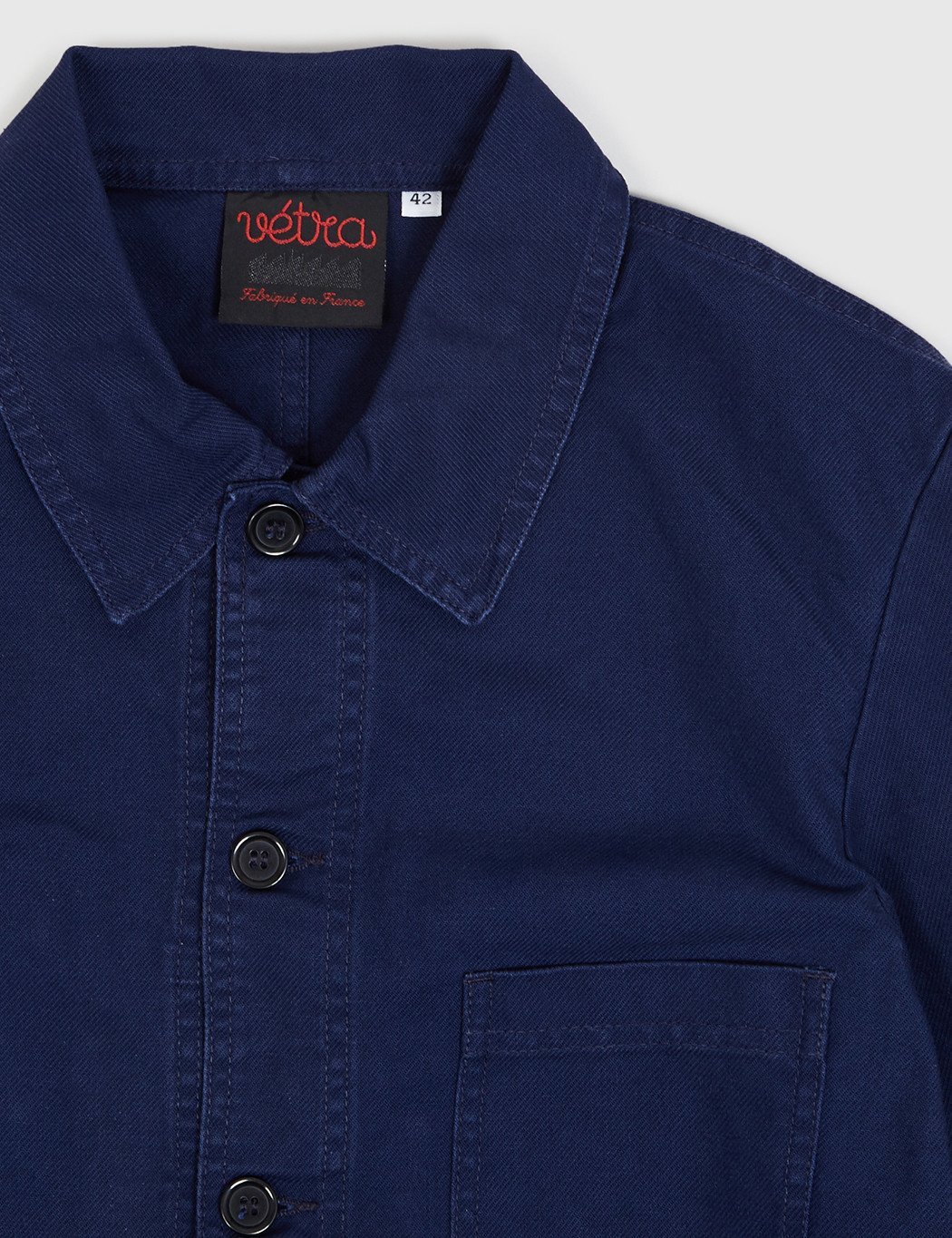 Vetra Cotton Drill French Workwear Jacket - Blue Dungaree Wash | Garmentory