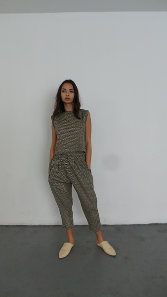 ILANA KOHN KATE CROP - BLACK CHECKERS | Garmentory