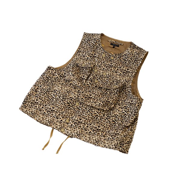 Engineered Garments Cover Vest - Beige CP Leopard Jacquard | Garmentory