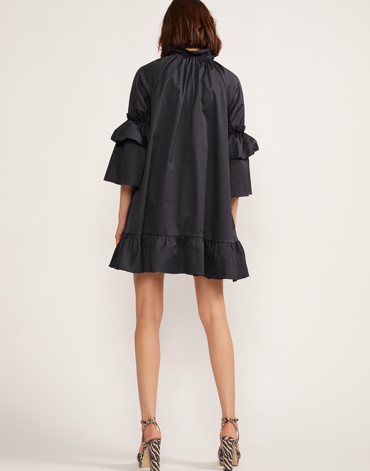 Eden Cotton Dress-Black | Garmentory