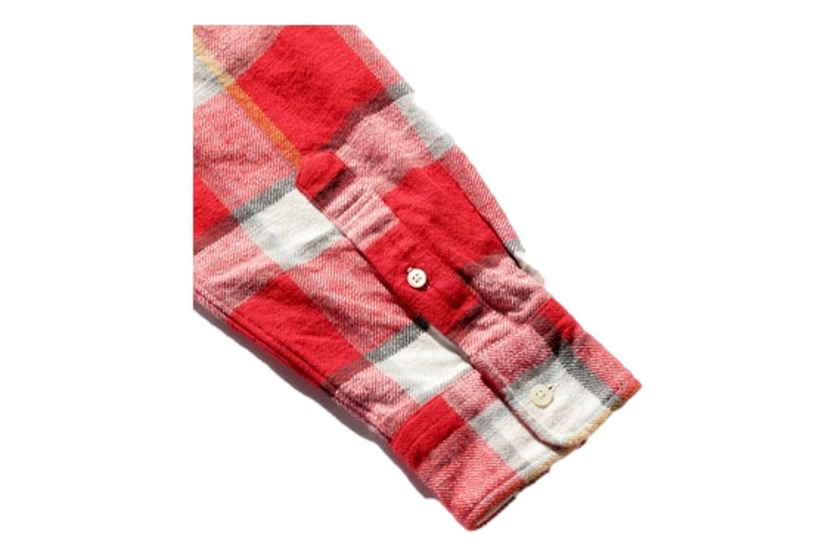 Beams Plus Vintage Style Flannel Shirt - Shaggy Red Check | Garmentory