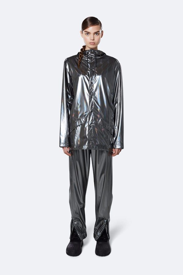 Rains Holographic Jacket - Steel | Garmentory