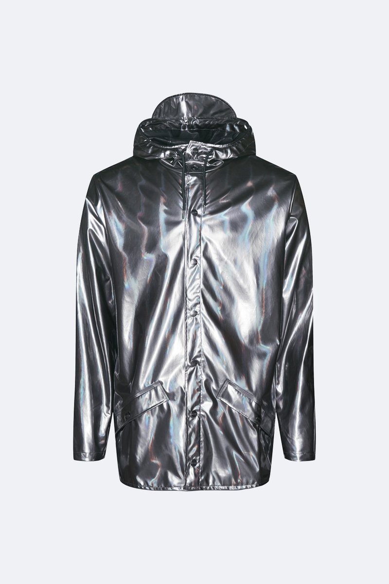 Rains Holographic Jacket - Steel | Garmentory