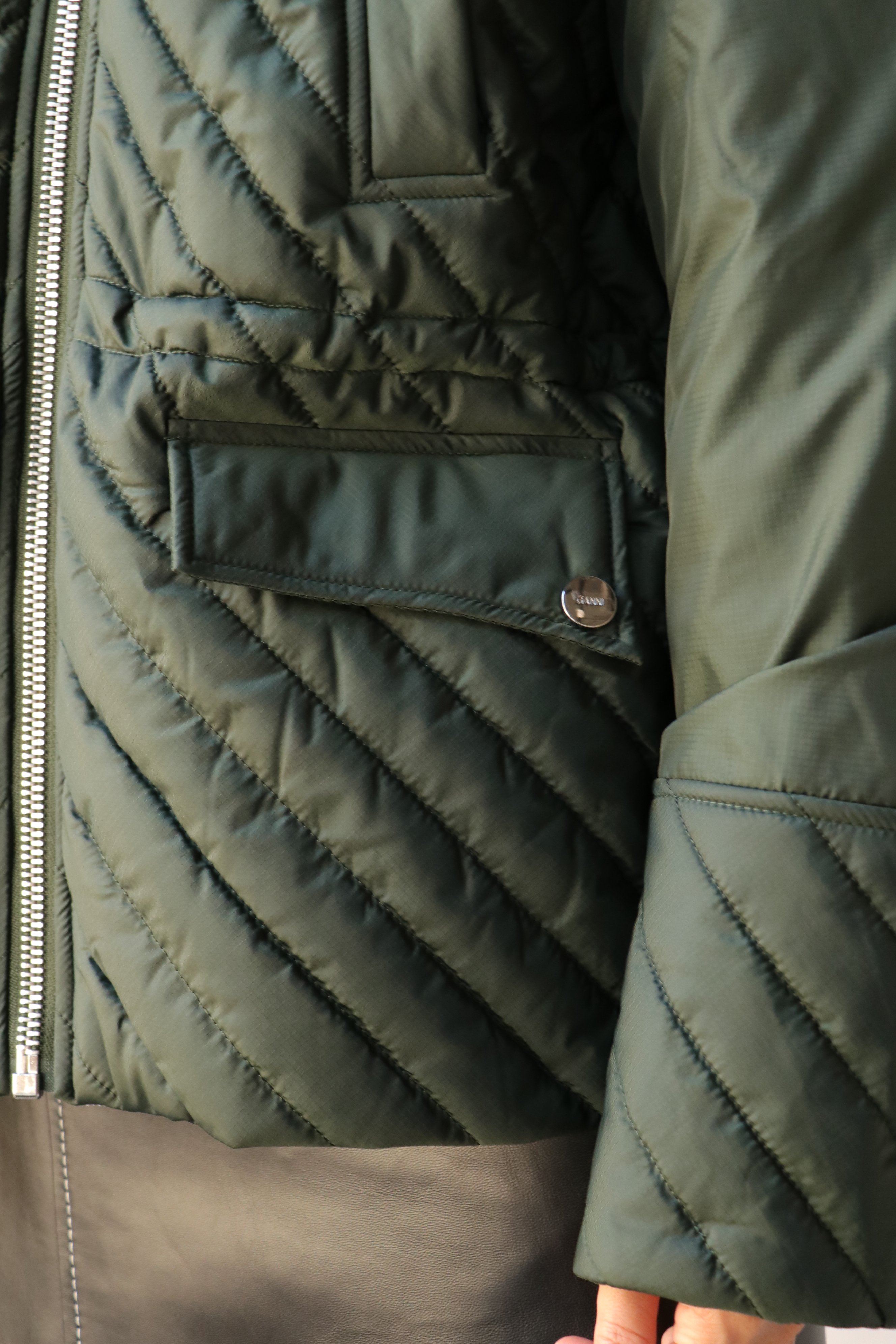Ganni Quilted Jacket - Dark Green | Garmentory