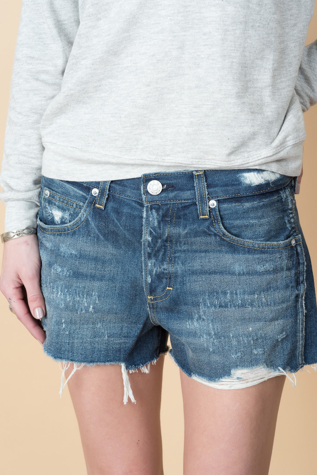 amo denim Tomboy Short In Blue Nile | Garmentory