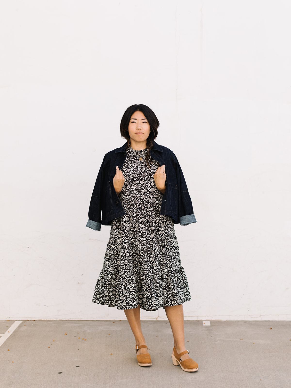 Pinch Ruffle Sleeve Tiered Dress - Black/White | Garmentory