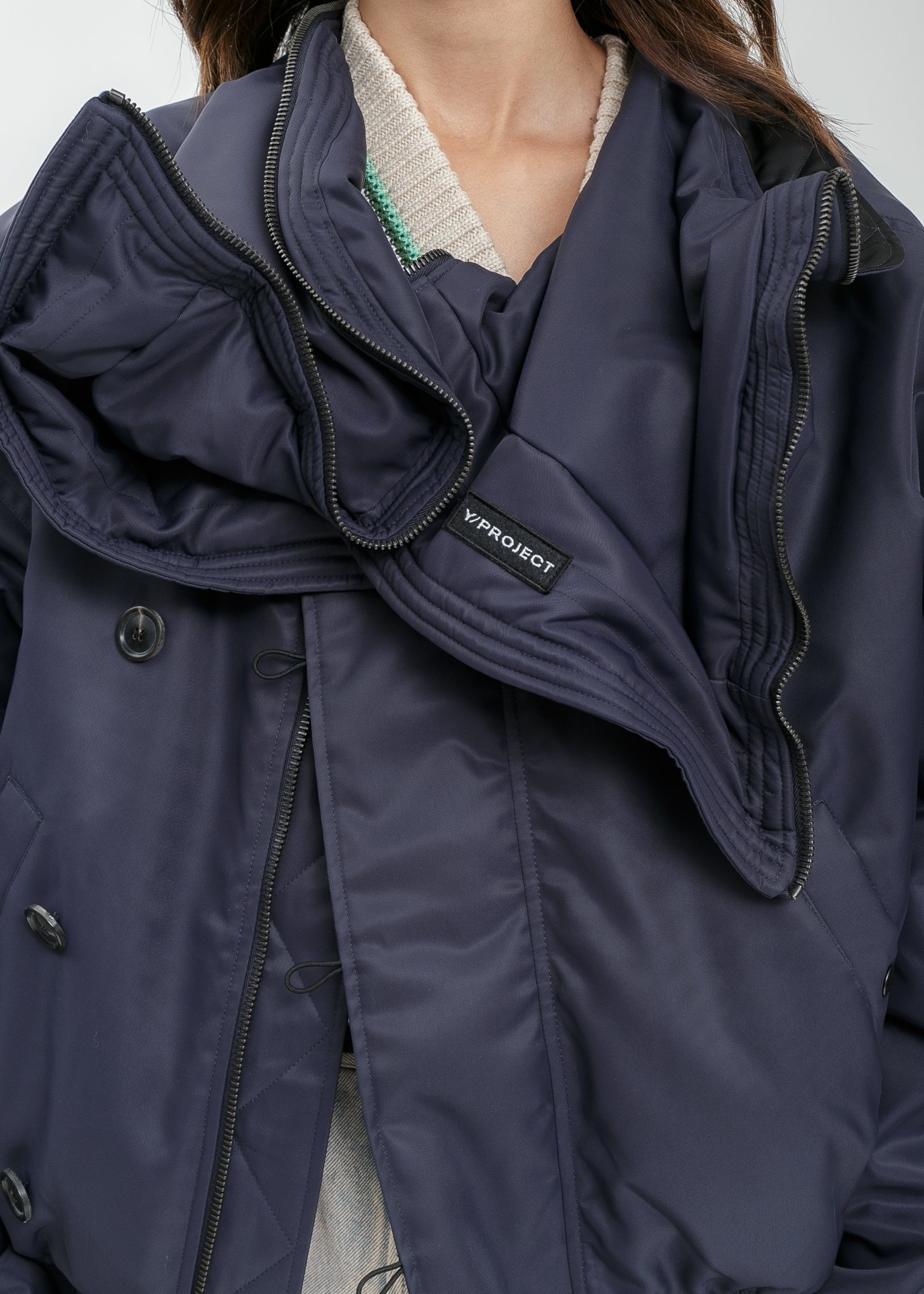 Y/project Split Bomber Jacket - Navy | Garmentory