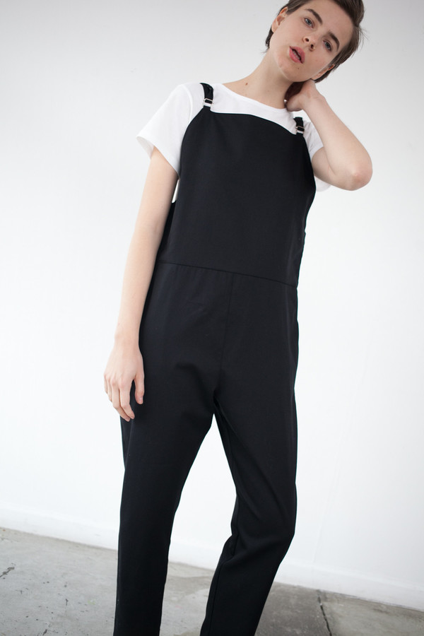 Baserange Long Strap Overall in Black | Garmentory