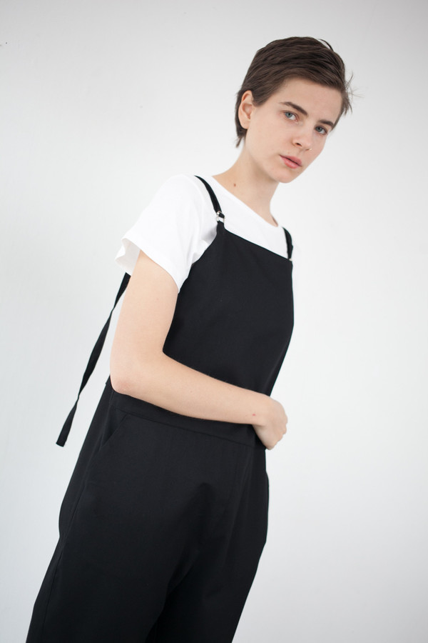 Baserange Long Strap Overall in Black | Garmentory