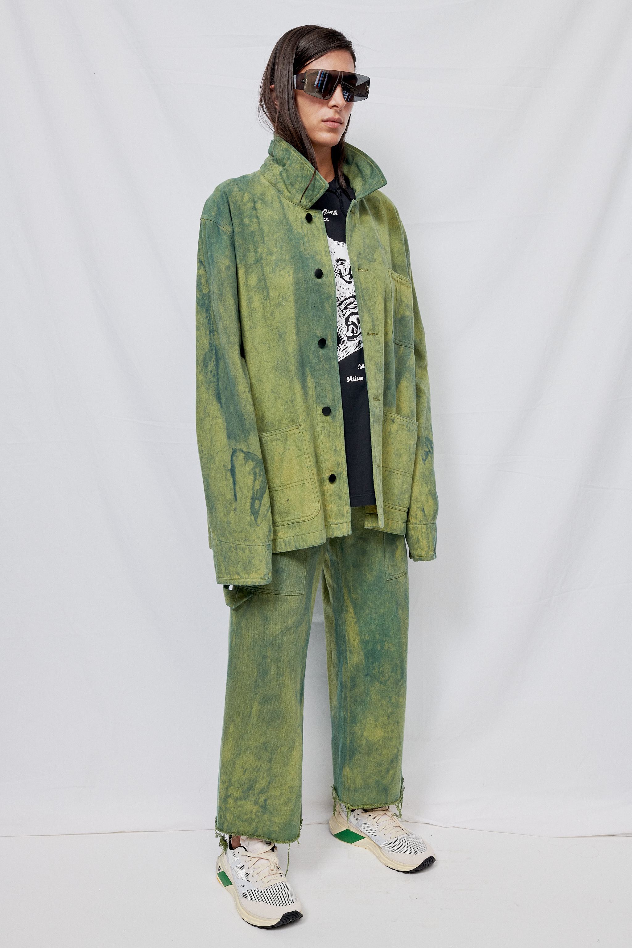 Green Overdye Denim Field Coat | Garmentory