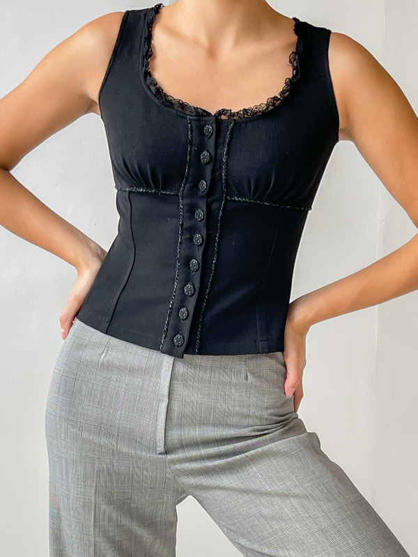 Vintage fitted Bodice Top - black | Garmentory
