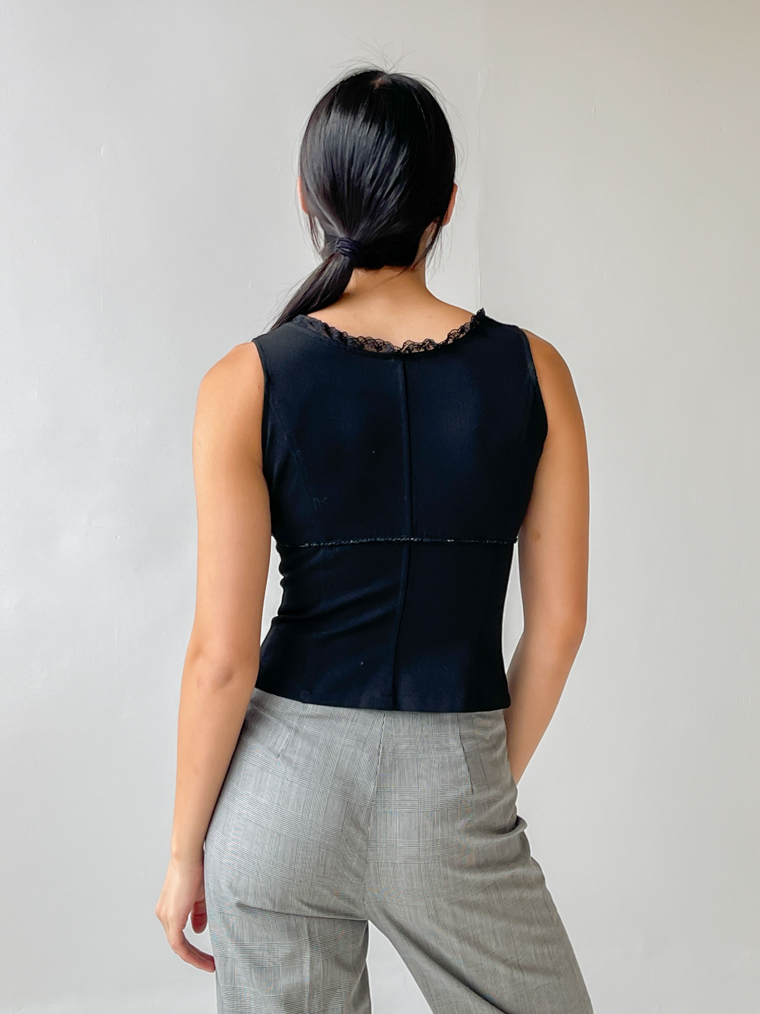 Vintage fitted Bodice Top - black | Garmentory