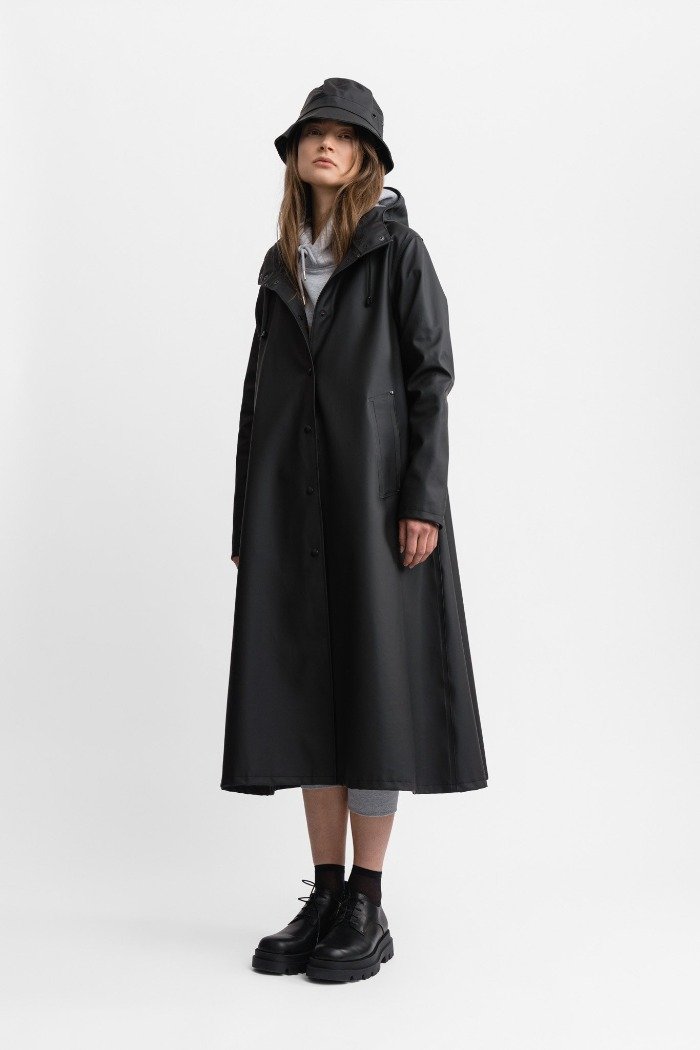 Stutterheim Mosebacke Long Rain Jacket - Black | Garmentory