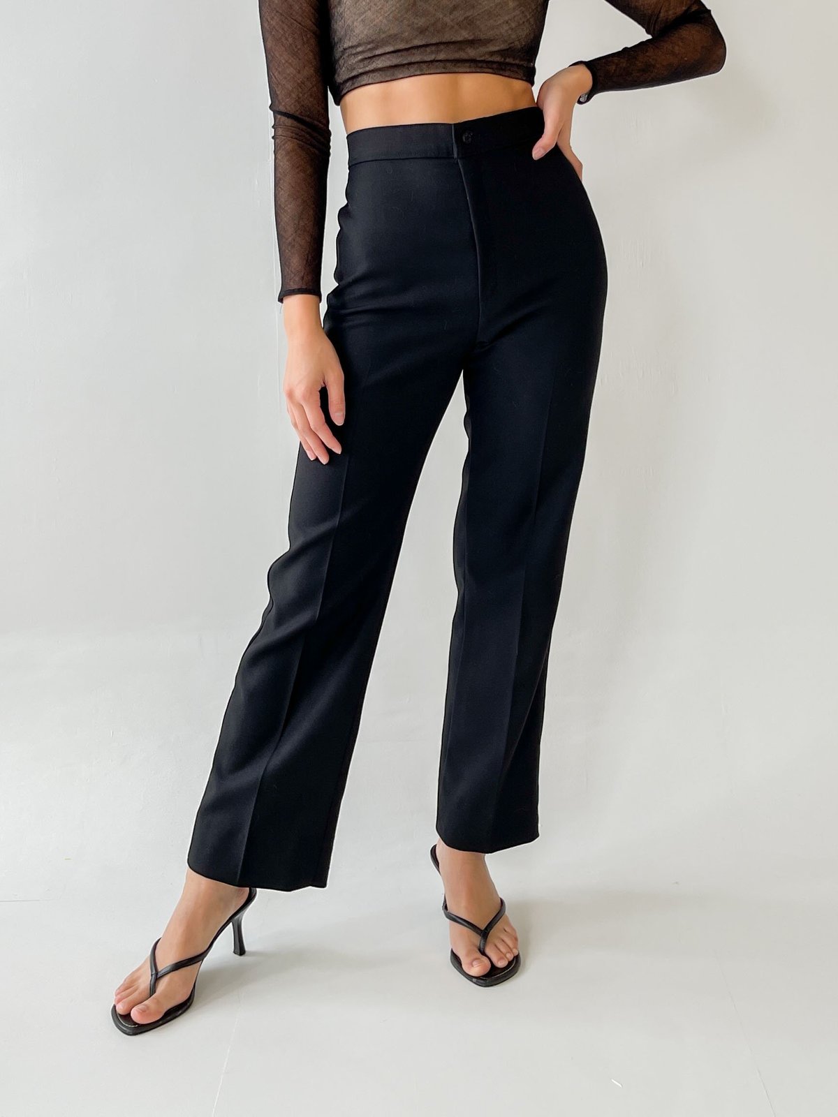 Vintage Levi's High Rise Baby Flare Pants - Black | Garmentory