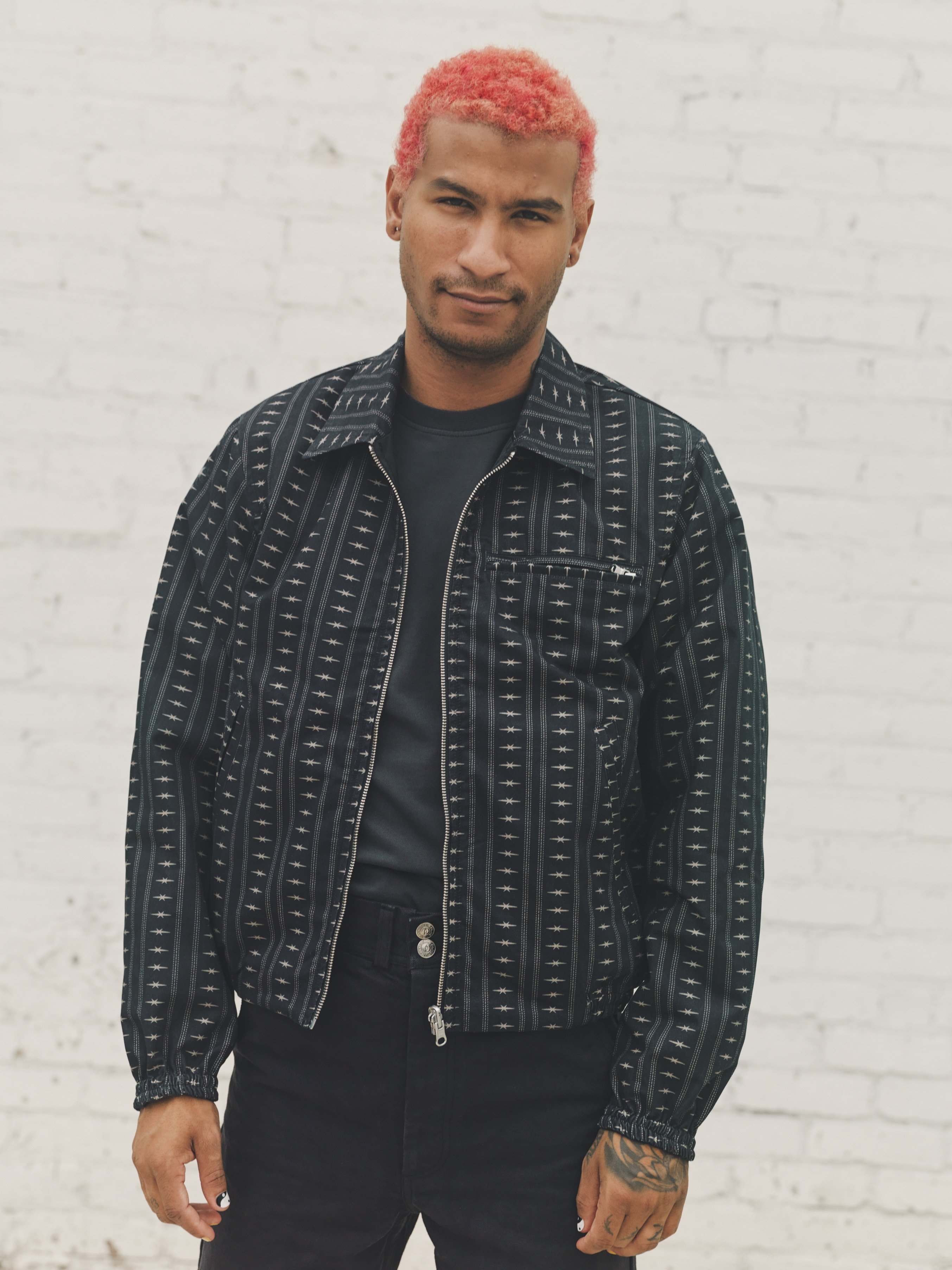 PHIPPS Nylon & Dark Monogram Reversible Dad Jacket - Black | Garmentory