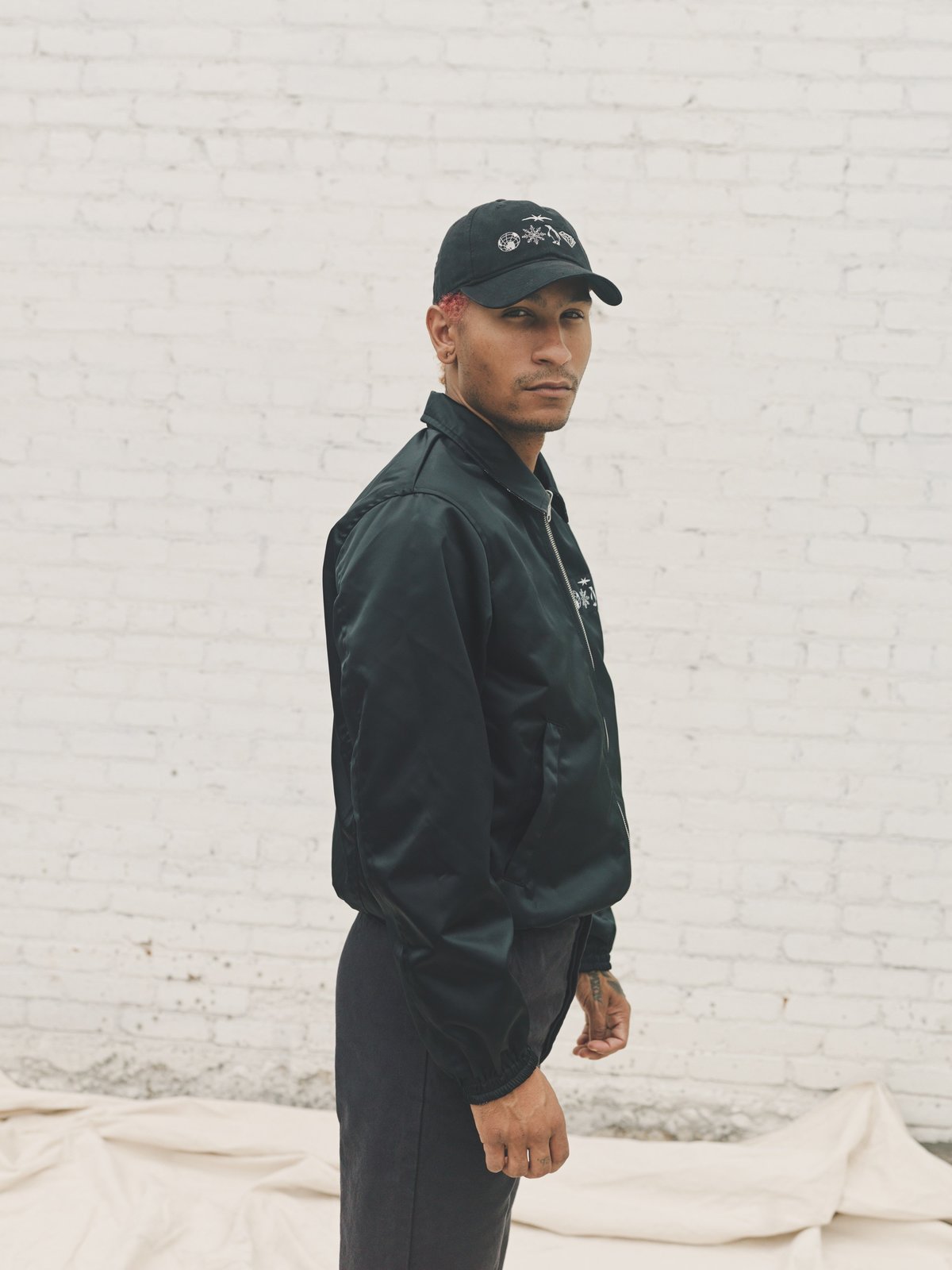 PHIPPS Nylon & Dark Monogram Reversible Dad Jacket - Black | Garmentory