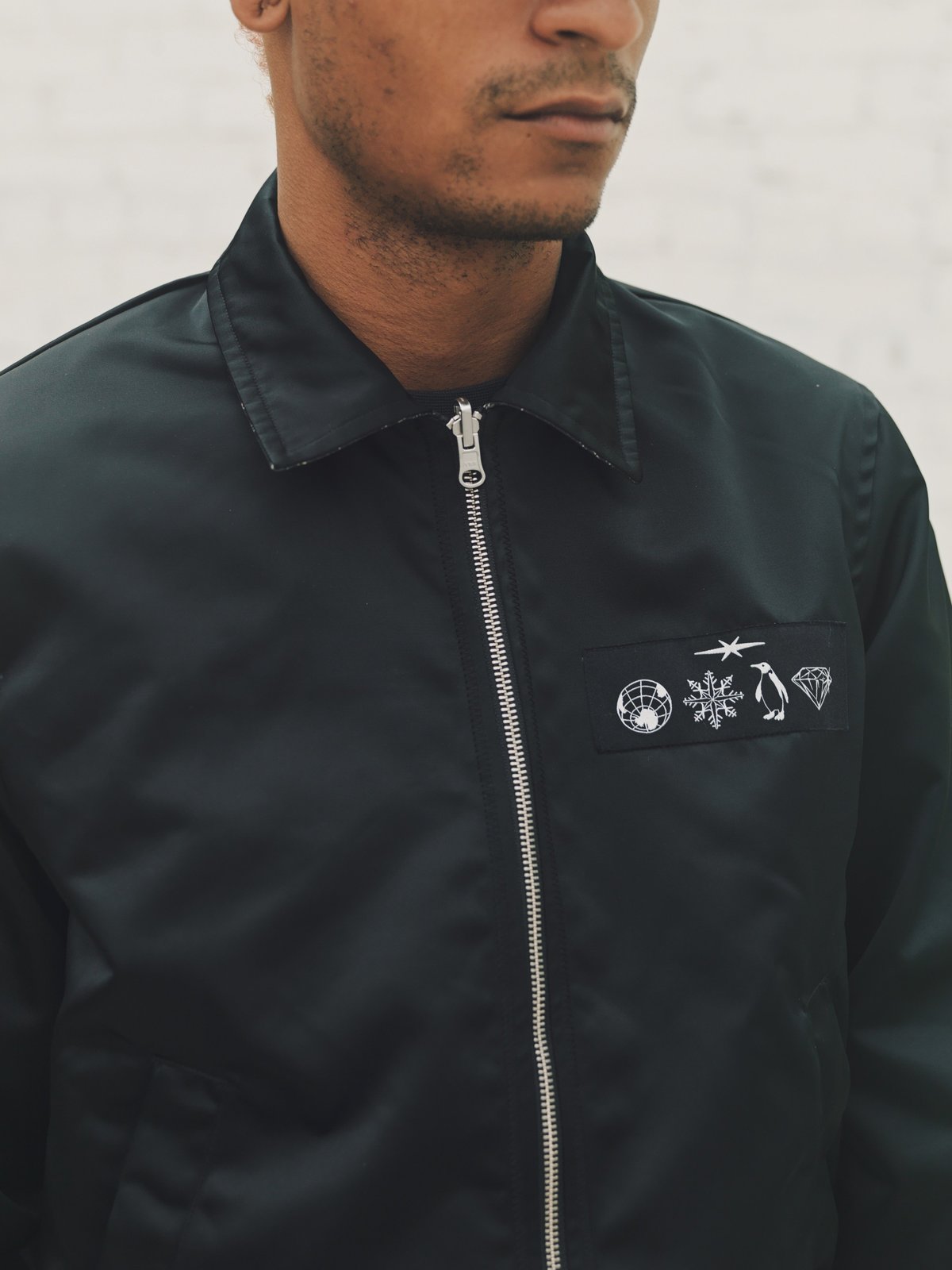 PHIPPS Nylon & Dark Monogram Reversible Dad Jacket - Black | Garmentory