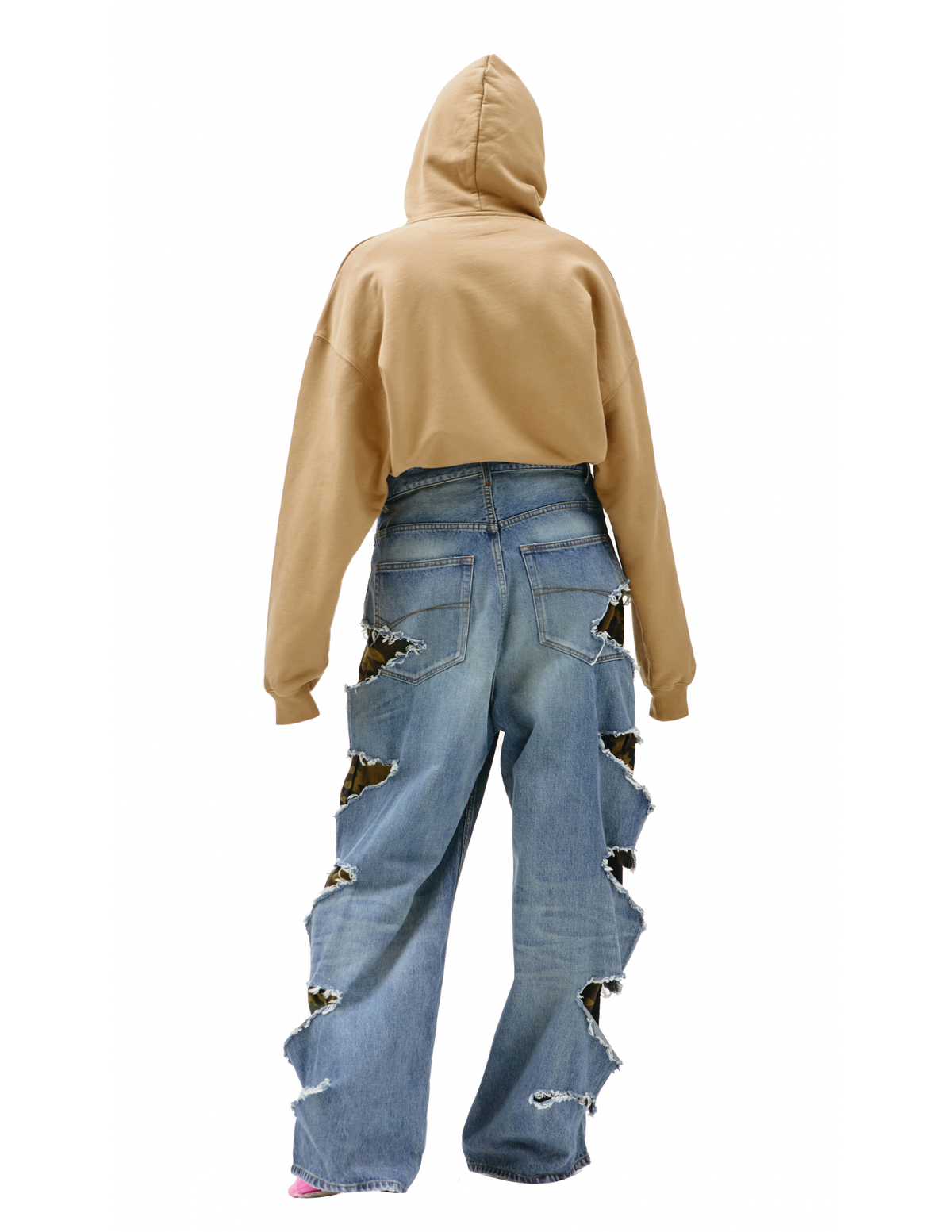 Balenciaga Ripped Jeans With Camouflage Lining | Garmentory