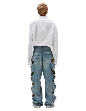 Balenciaga Ripped Jeans With Camouflage Lining | Garmentory