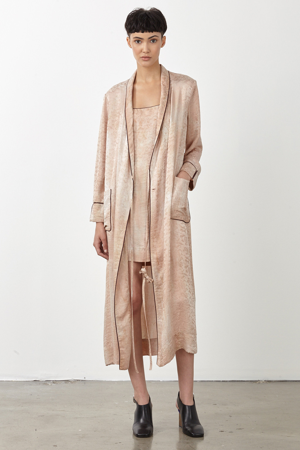 Raquel Allegra DESERT SILK DAMASK ROBE DRESS | Garmentory
