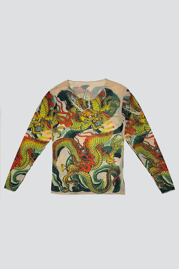 Vintage Mesh Dragon Top - multi | Garmentory
