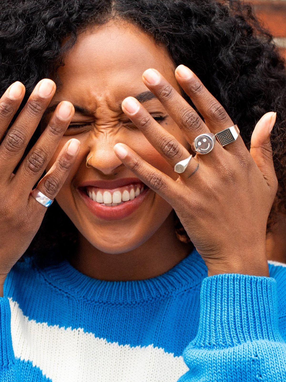 Gilbert Smiley Signet Ring - Sterling Silver | Garmentory