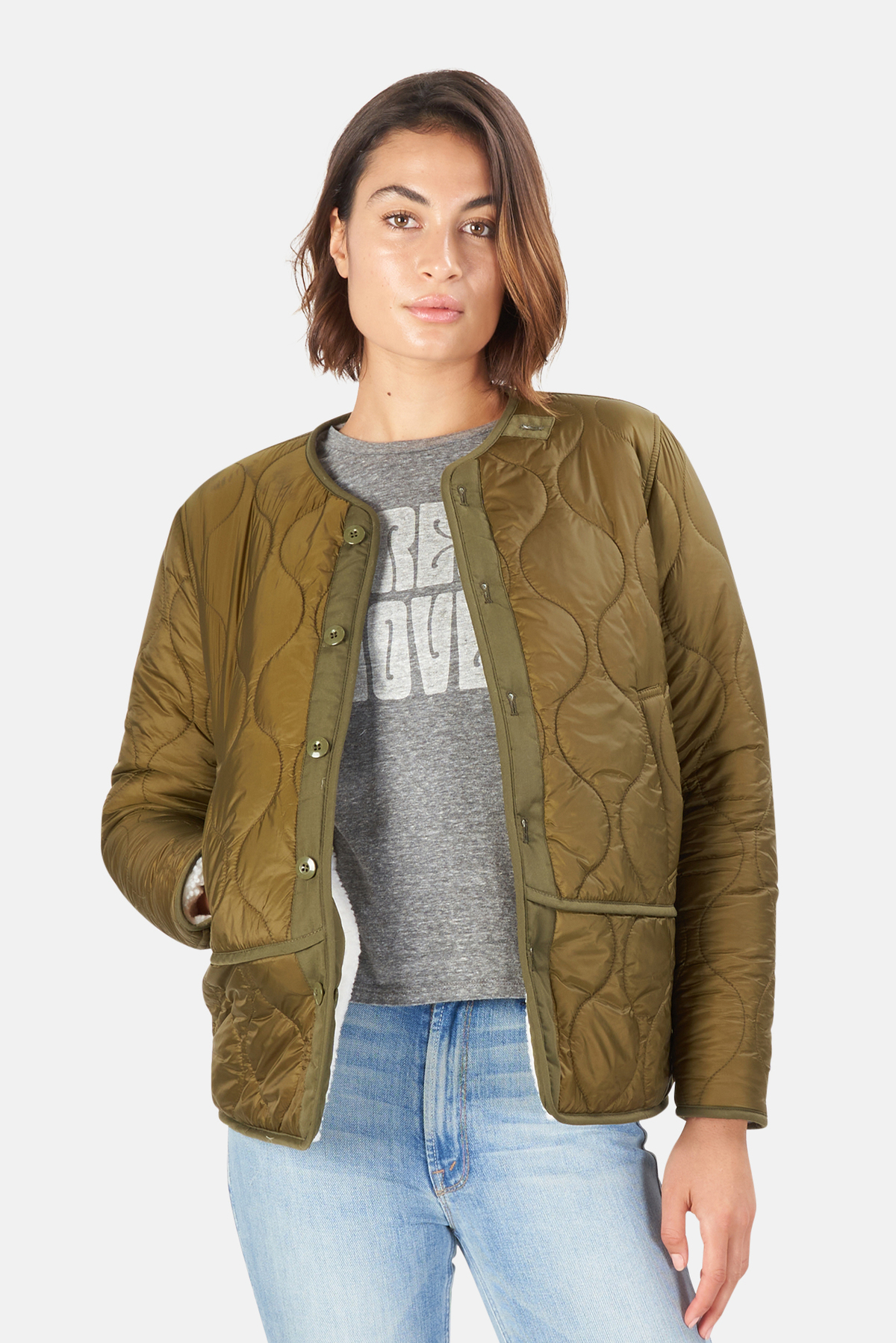 Mother Denim The Jacket-Lining Jacket - Green | Garmentory