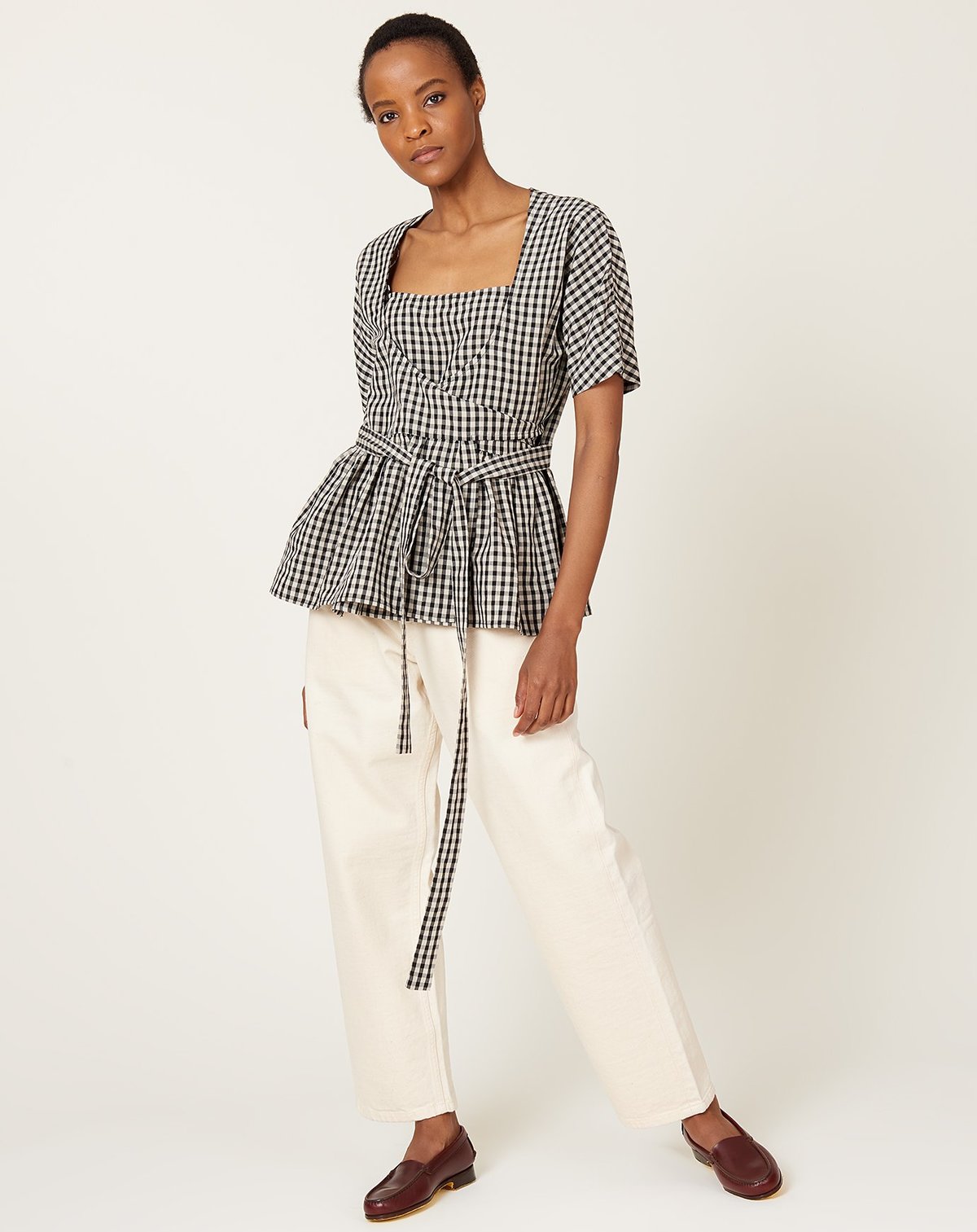 Caron Callahan Kati Top - Black Gingham | Garmentory