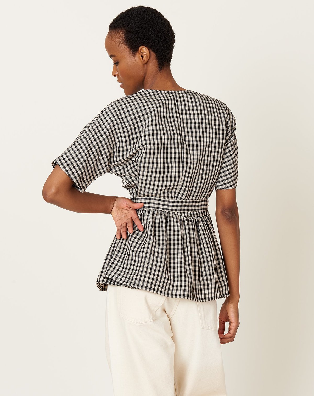 Caron Callahan Kati Top - Black Gingham | Garmentory