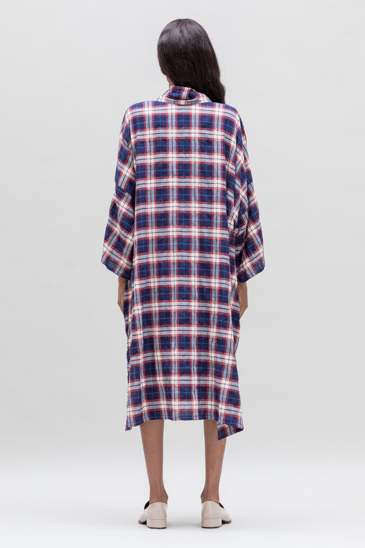 Toit Volant Didi Dress - Blue/Red Plaid | Garmentory